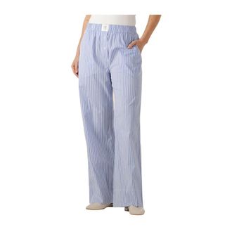 Second Female Weite Bein Baumwollhose - - Trousers - Damen - Blau - M