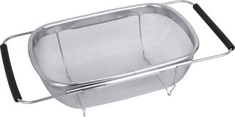 Equinox 503210 Abtropfsieb, ausziehbare Griffe, Edelstahl, 29 x 19 x 10,5 cm