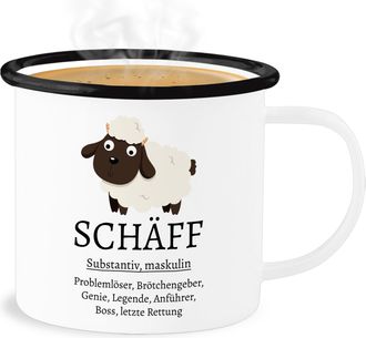 Shirtracer Emaille Becher Blechbecher - Kollegen - Tassen - Sch&auml;ff substantiv | Geschenk Chef Weihnachtsgeschenke Chef Wichtelgeschenk Chefs lustig - 300 ml - We