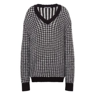 Alberta Ferretti Mohair Fantasy Schwarzer Pullover - - Knitwear - Damen - Mehrfarbig - L