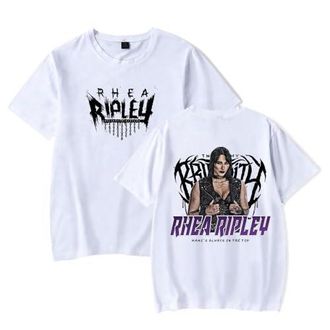 Generic Rhea Ripley T-shirt unisexe &agrave; col rond et manches courtes, blanc, M
