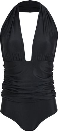 Amir Slama Drapierter Badeanzug - Schwarz