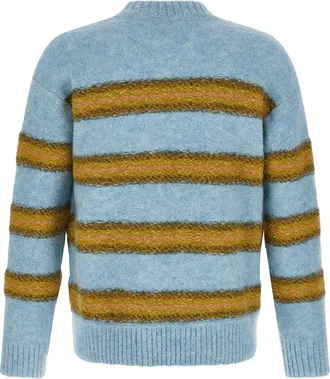 Dries Van Noten Striped Wool and Alpaca Blend Sweater - Blue