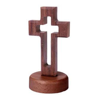 Generico Holzkreuz - katholische Heimdekoration Jesus f&uuml;r Ostern - religi&ouml;ser Tisch Christi, f&uuml;r Wohnzimmer, Arbeitszimmer, Schlafzimmer, B&uuml;ro, Bad, Kirche, Ho