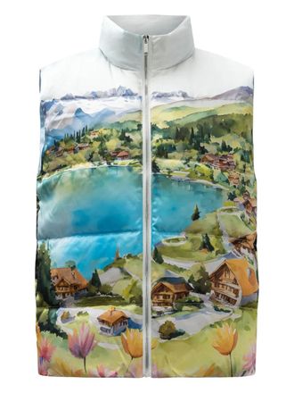 Sleep No More gilet zipp&eacute; &agrave; imprim&eacute; graphique - Blanc