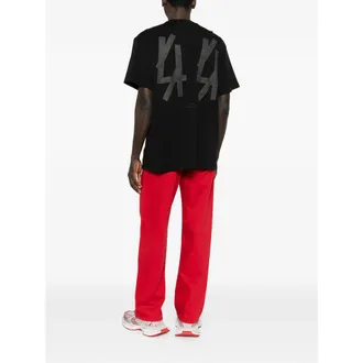44 Label Group Crew Neck Cotton T-Shirt - Black