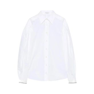 Brunello Cucinelli Stretch Popeline Hemd - - Blouses & Shirts - Damen - Wei&szlig; - M