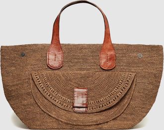 Ibeliv Cabas Laza II Raphia Dark Tea