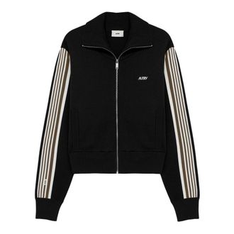 Autry Strickjacke aus Viskose mit durchgehendem Rei&szlig;verschluss - - Sweatshirts & Hoodies - Damen - Schwarzk - M
