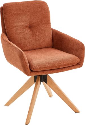 Livetastic Armlehnstuhl, Rost, Holz, Metall, Textil, Eiche, massiv, F&uuml;llung: Schaumstoff, konisch, 59x91x65 cm, Esszimmer, St&uuml;hle, Esszimmerst&uuml;hle, Armlehnenst&uuml;h