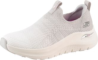 Skechers Slip-On Sneaker SKECHERS ARCH FIT 2.0, Damen, Gr. 39, wei&szlig; (hellgrau, wei&szlig;), Textil, meliert, Schuhe, Slipper, Freizeitschuh mit Arch-Fit Funktion, To