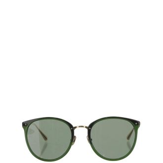 Linda Farrow Vergoldete ovale Sonnenbrille mit UV-Schutz - - Accessories - Damen - Gr&uuml;n - ONE SIZE