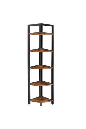 Boxxx Eckregal, Braun, Schwarz, Holzwerkstoff, Vintage, 5 F&auml;cher, 30x150x30 cm, Typenauswahl, Beim&ouml;bel erh&auml;ltlich, stehend, Wohnzimmer, Regale, Eckregale