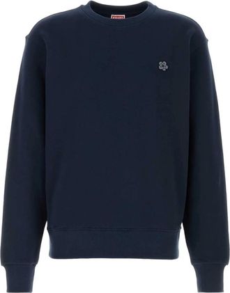 Kenzo Homme, Sweatshirts et sweats &agrave; capuche, Bleu, Taille: S SweaT-shirt Brod&eacute; Fleur Boke