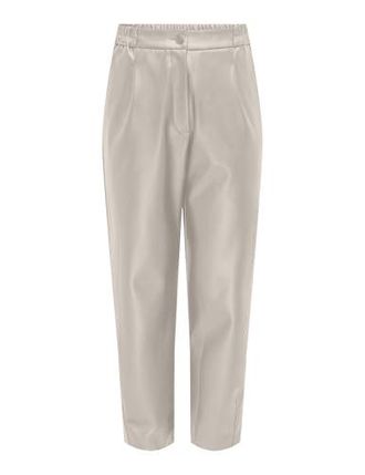 Only Onlmynte Pantalon en Cuir synth&eacute;tique OTW, Pumice Stone, S Femme
