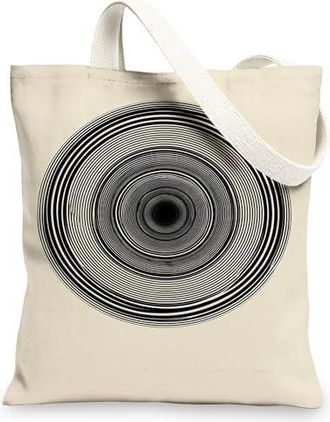 Generic Sacs fourre-tout en toile géométrique, sacs à provisions réutilisables à motif circulaire moderne, sacs à bandoulière légers et lavables respectueux d