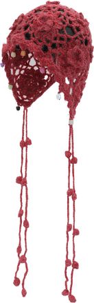 ZLYC Damen H&auml;kelm&uuml;tzen Strickm&uuml;tze Crochet Slouchy Beanie mit Tassel(K&uuml;gelchen Burgunderrot),Einheitsgr&ouml;&szlig;e