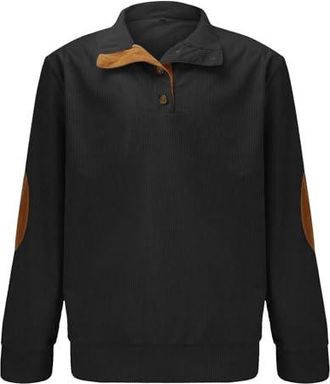 Generic DENGJIAMY - Chandail en velours c&ocirc;tel&eacute; pour homme, chemise &agrave; manches longues, haut d&eacute;contract&eacute;, classique, basique, tendance, grande taille pour homme