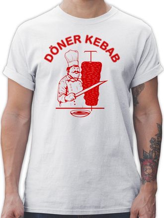Shirtracer T-Shirt Herren - Karneval & Fasching - Original D&ouml;ner Kebab Logo I D&ouml;ner Kebap I D&ouml;ner Geschenke - 5XL - Wei&szlig; - m&auml;nner Oberteil witzig faschingsshirt 