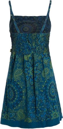 vishes Minikleid Sommerkleid Damen Bedruckt Spaghettitr&auml;ger Jersey Baumwolle Alternative Mode, Boho, Hippie, Ethno, Festival