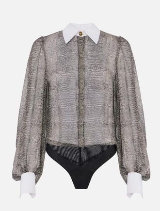 Elisabetta Franchi Python Bodys avec col