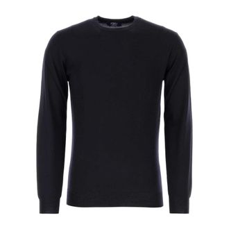 Fedeli Mitternachtsblauer Wollpullover - - Knitwear - Herren - Blau - L