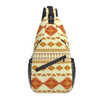 AOOEDM Daypack Sling Bag Aztekenmuster mit Vintage-Farben Umhängetaschen Leichte Umhängetasche