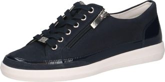 Caprice Damen Sneaker flach aus Leder mit Reißverschluss, Blau (Ocean Comb), 41 EU