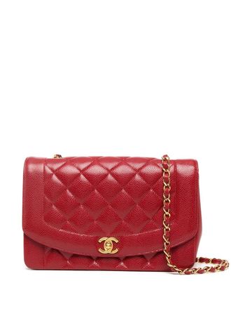 Chanel Mittelgro&szlig;e Diana Schultertasche - Rot