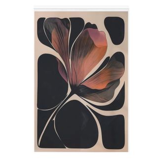 Generic poster Pink and Black Flower Wall Art, Modern Abstract Botanical Line Print, Mid Century Minimalist Canvas for Bedroom(Unframed,08x12inch(20x30cm))