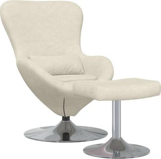 vidaXL Vidaxl - Fauteuil oeuf 2 pcs Crème 63 x 73 x 90 cm Velours