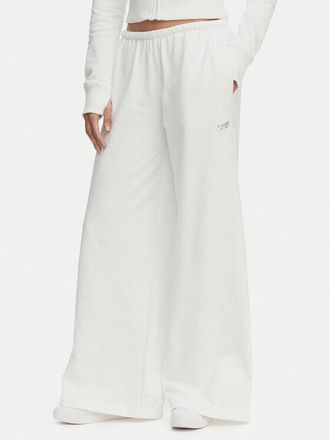 Tommy Jeans Jogginghose Metallic Logo DW0DW22735 Wei&szlig; Wide Leg
