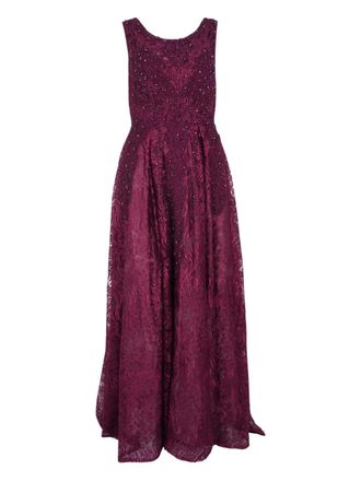 Mac Duggal robe longue &eacute;vas&eacute;e &agrave; ornements - Rose