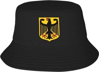 Generic Chapeau De Seau Unisexe Armoiries De lAllemagne Chapeau De P&ecirc;che &Agrave; Large Bord Pliable Bonnet Soleil, pour Plage, Chasse, Sports, 56-58cm