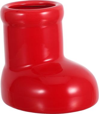 TOPBATHY Stiefelvase Aus Keramik Rot Moderne Blumenvase Für Tischdekoration Dekorative Keramikvase Für Wohnzimmer Oder Büro Minimalistischer Stil Heimdekoratio