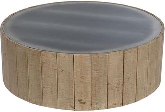 PEGANE Pegane - Table basse, table de salon ronde en bois coloris naturel - diamètre 90 x hauteur 30 cm