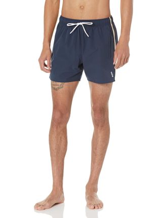 BOSS Herren Solide Ikonischen Seitenstreifen Badehose, Royal Sky Captain Blue, L