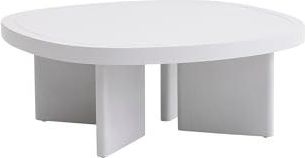 Hanah Home Stylish Grey Coffee Table, 92 x 35 x 92 cm | 100% MDF with Wooden Legs | Modern Design for Living Room & Lounge, Elegant & Durable