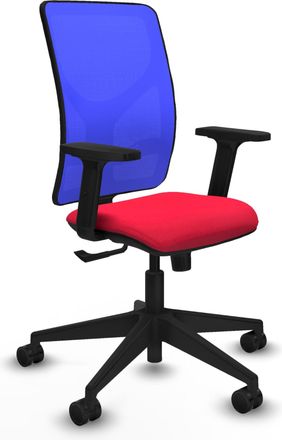 Piqueras y Crespo Telearbeitssessel mit 2D-Armen, h&ouml;henverstellbare Lendenwirbelst&uuml;tze, ausgestattet mit 3 Positionen und Schneidschaum, mit Rollen von 65 mm, Nylon, Bl