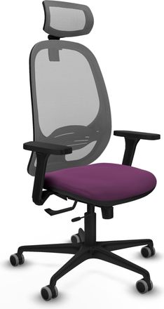 Piqueras y Crespo 24-Stunden-Stuhl mit 3D-Armen, h&ouml;henverstellbare Lendenwirbelst&uuml;tze und h&ouml;henverstellbares Kopfteil und Neigungsverstellung. Ausgestattet mit Syncro/T