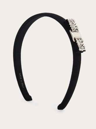 Ferragamo Damen Haarband mit Vara-Schleife und Kristallen Schwarz