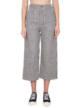 Kenzo Cropped Fit Denim Jeans - Blue
