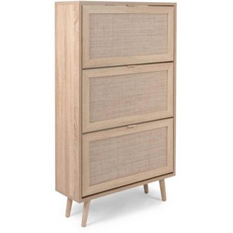 Les Tendances Les Tendances - Finori Armoire &agrave; chaussures Bali 49A Ch&ecirc;ne sonoma/ impression de canne