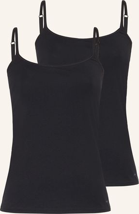 Skiny Skiny 2er-Pack Tops Cotton Stretch schwarz