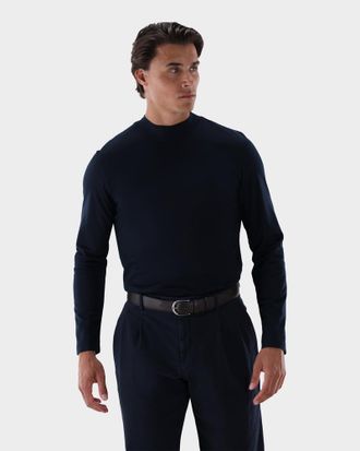 van Laack Stehkragenshirt mit Kaschmir und Baumwolle