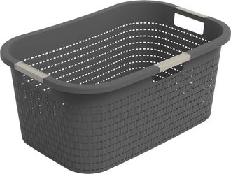 Rotho Country W&auml;schekorb 40l, Kunststoff (PP) BPA-frei, anthrazit, 40l (58.0 x 38.9 x 25.1 cm)