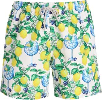MC2 Saint Barth Badeshorts mit Zitrus-Print - Wei&szlig;