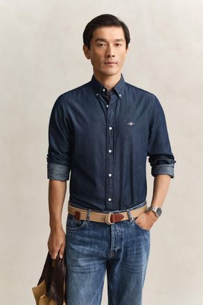 GANT Herren Slim Fit Indigo Hemd (XXXL) DARK INDIGO