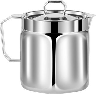 Generic Fettauffangbeh&auml;lter,Edelstahl 1,5 Liter mit Griff - mit Sieb f&uuml;r Speckfett | F&uuml;r &Ouml;l Sauce Gem&uuml;sesuppe Einkochen