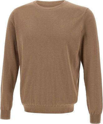 KANGRA Homme, Pulls, Brun, Taille: M Pull Ras du Cou en Soie et Coton